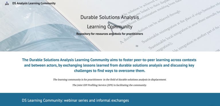Learning Community on Durable Solutions Analysis: From & For ...