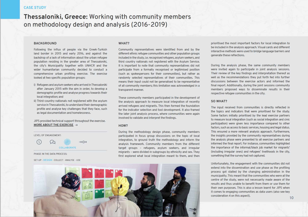 Community Engagement in Data Processes in Displacement Contexts (JIPS ...