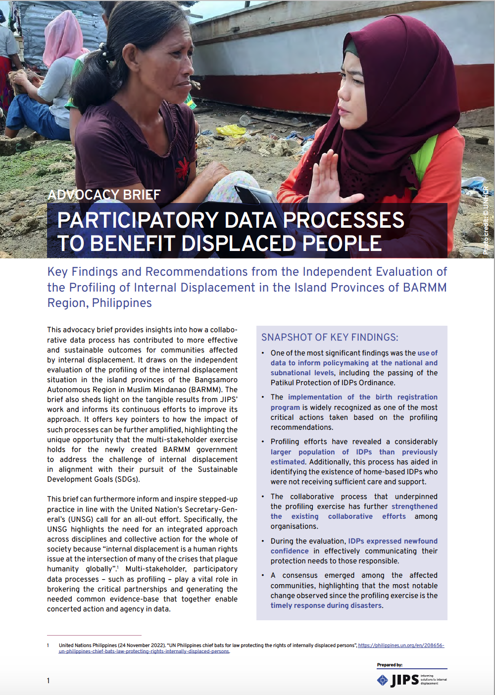 Advocacy Brief: Participatory Data Processes to Benefit Displaced ...